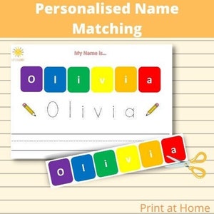 PRINTABLE personalised Name Matching Activity Custom - Etsy