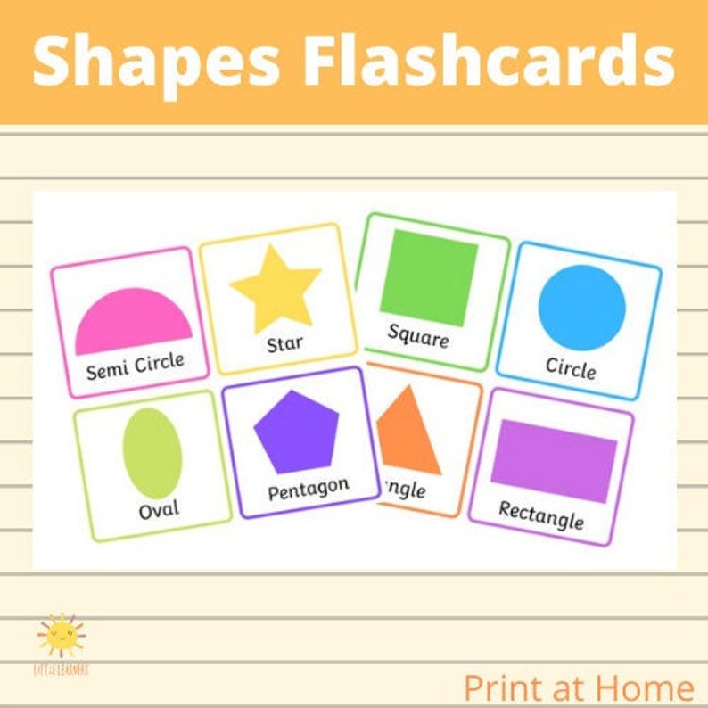 Printable Basic Shapes Flashcards for Toddlers and | Etsy