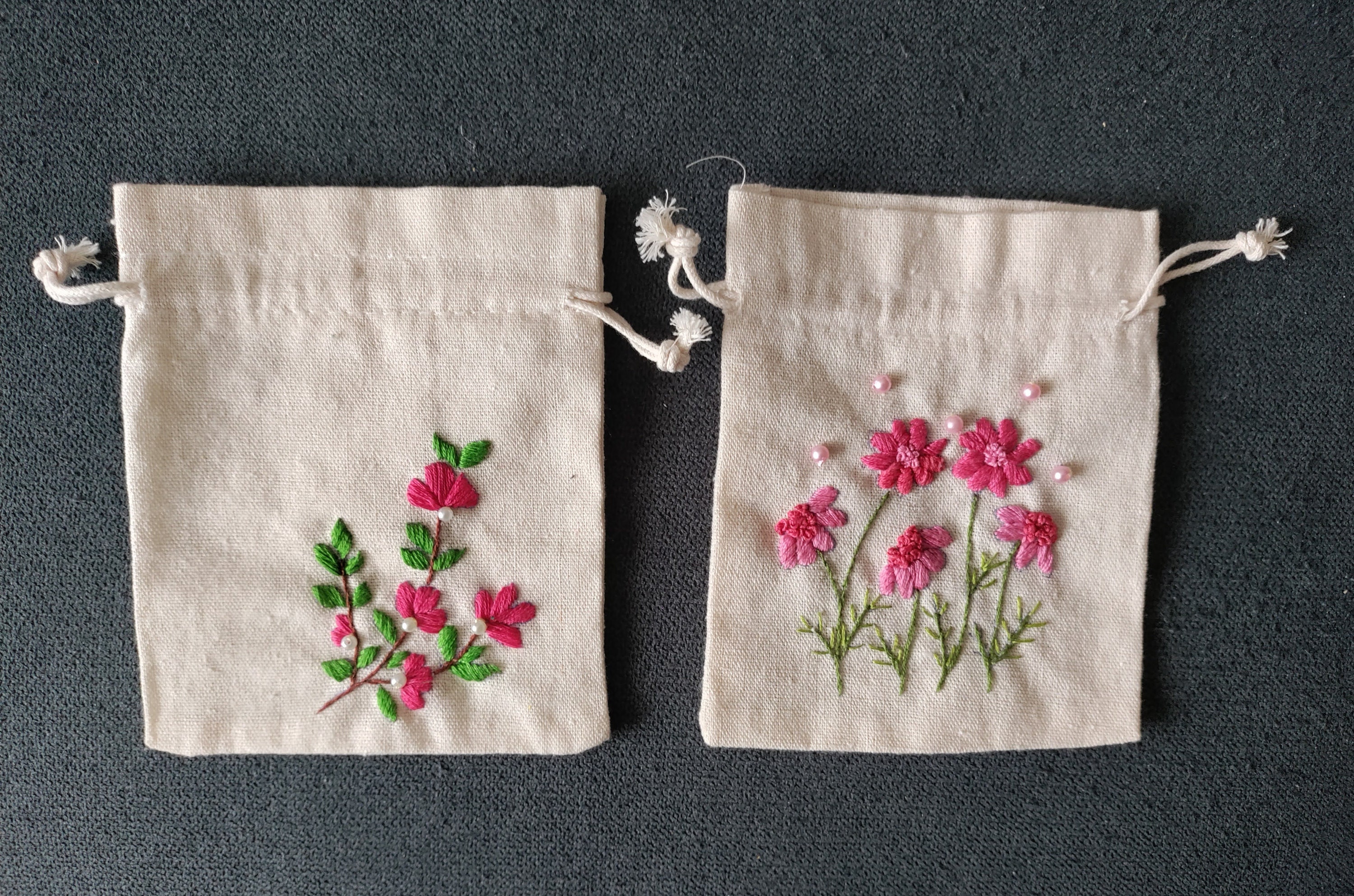 Hand Embroidered Pouches - Etsy