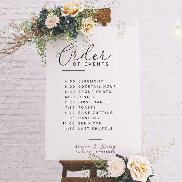 Order of Events - Etsy