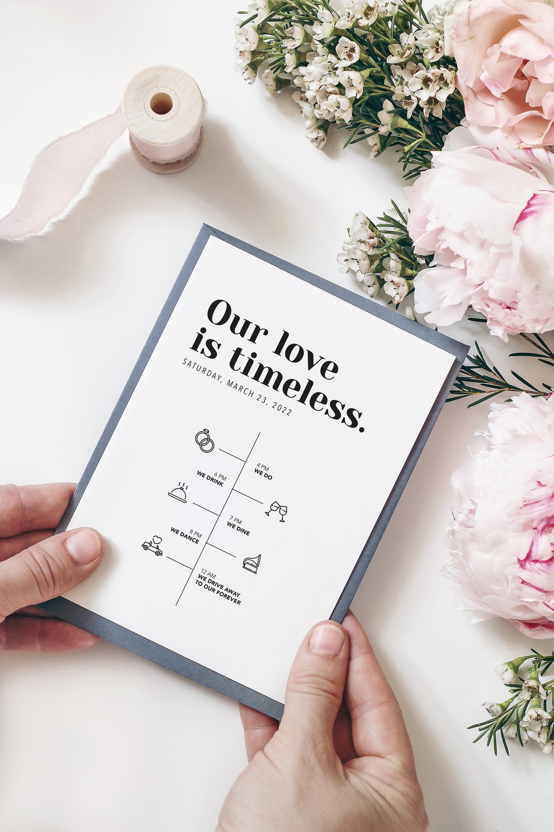 Classic Wedding Timeline Card Printable Template - Etsy