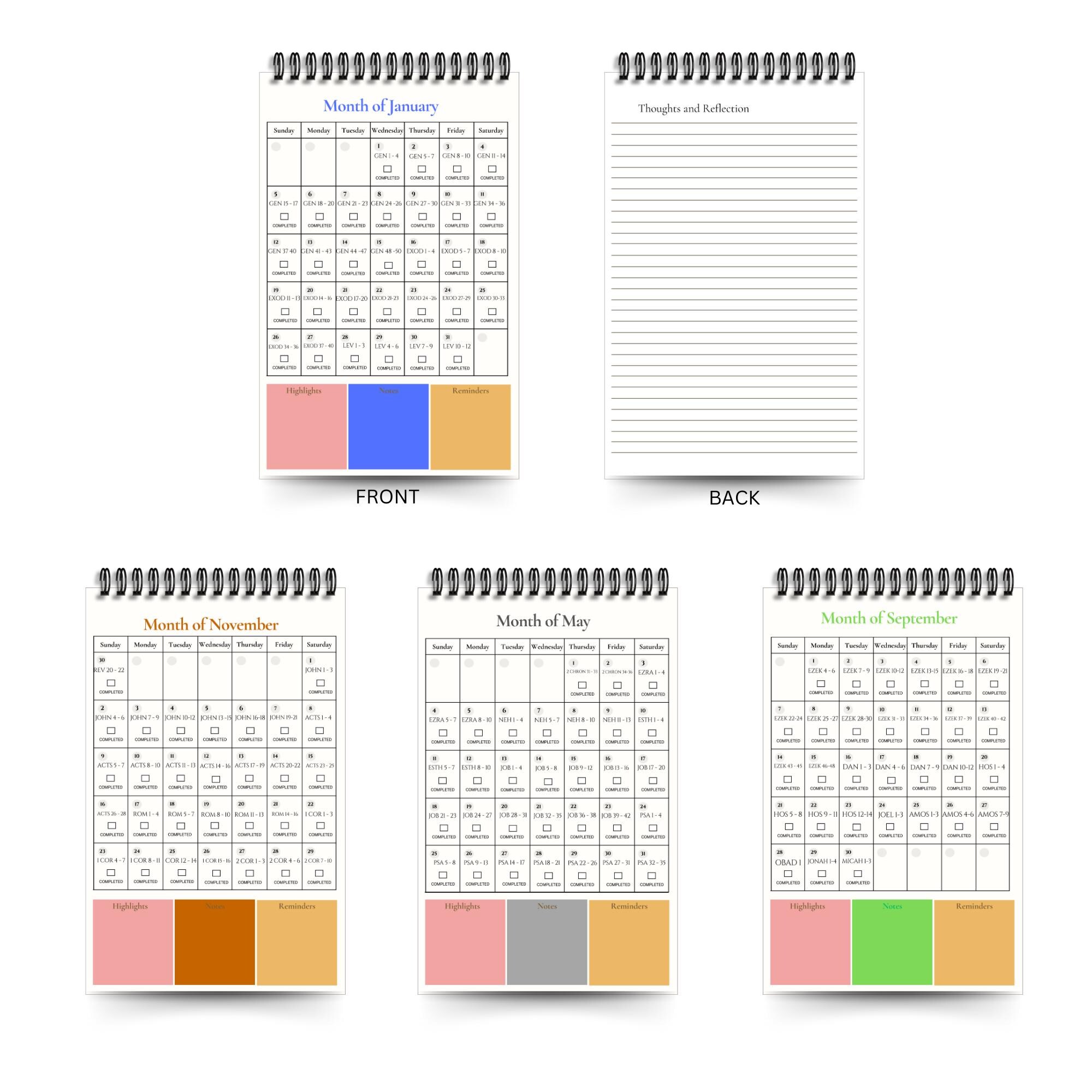 Bible in a Year 2025 Calendar Guide, Personalized Bible Calendar ...