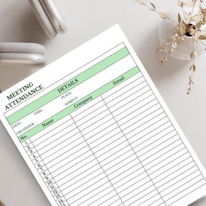 Meeting Attendance Sign in Sheet, Guest List Sign in Sheet, Email List ...
