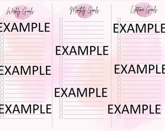 Daily Goal Worksheet Printable , Weekly Goal Worksheet Printable, Daily ...