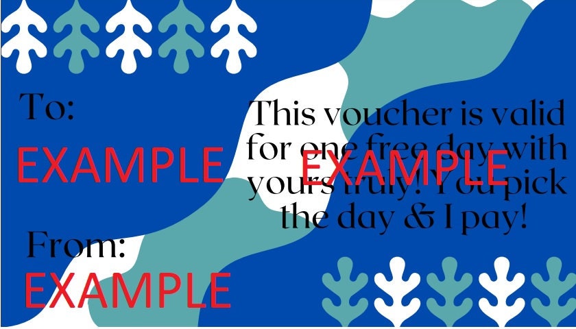 Voucher Spend the Day With Me Printable - Etsy