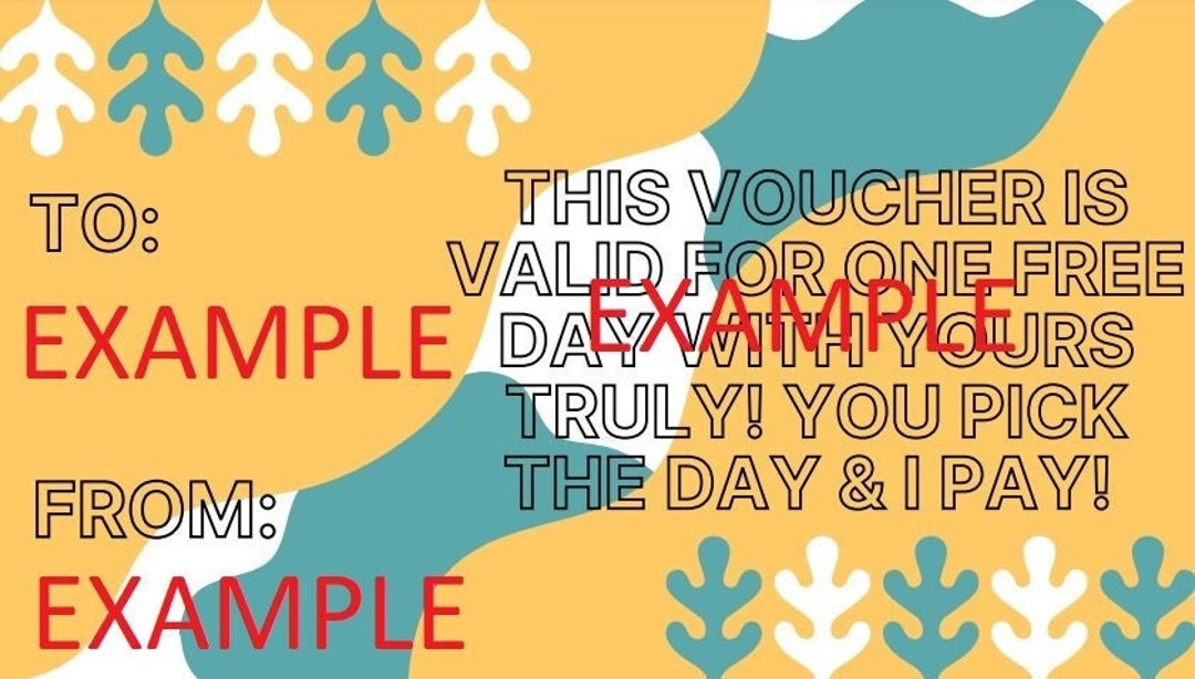 Voucher - Spend the Day With Me - Printable - Etsy