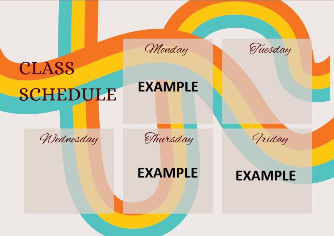 Class Schedule PDF Printable - Etsy