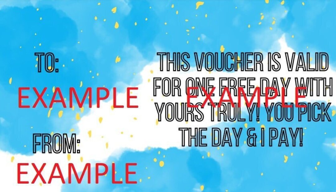 Voucher - Spend the Day With Me - Printable - Etsy