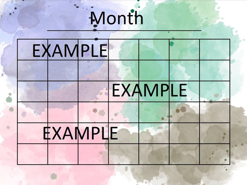 Calendar (fill-in) - Printable - Etsy