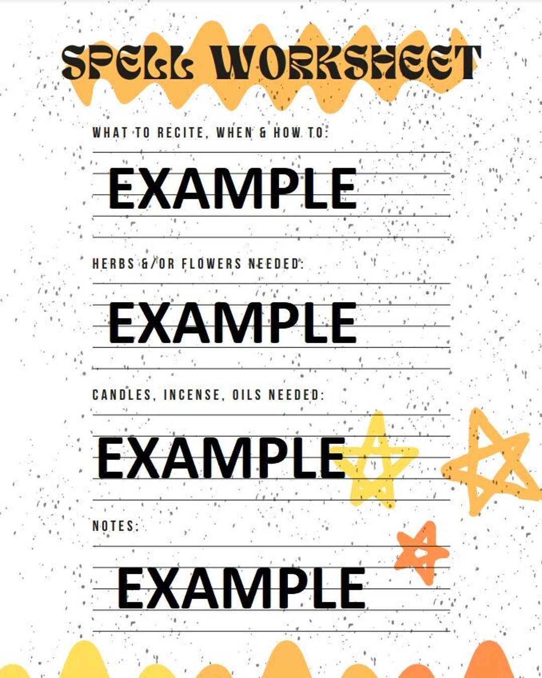 Spell List Worksheet - Printable - Etsy