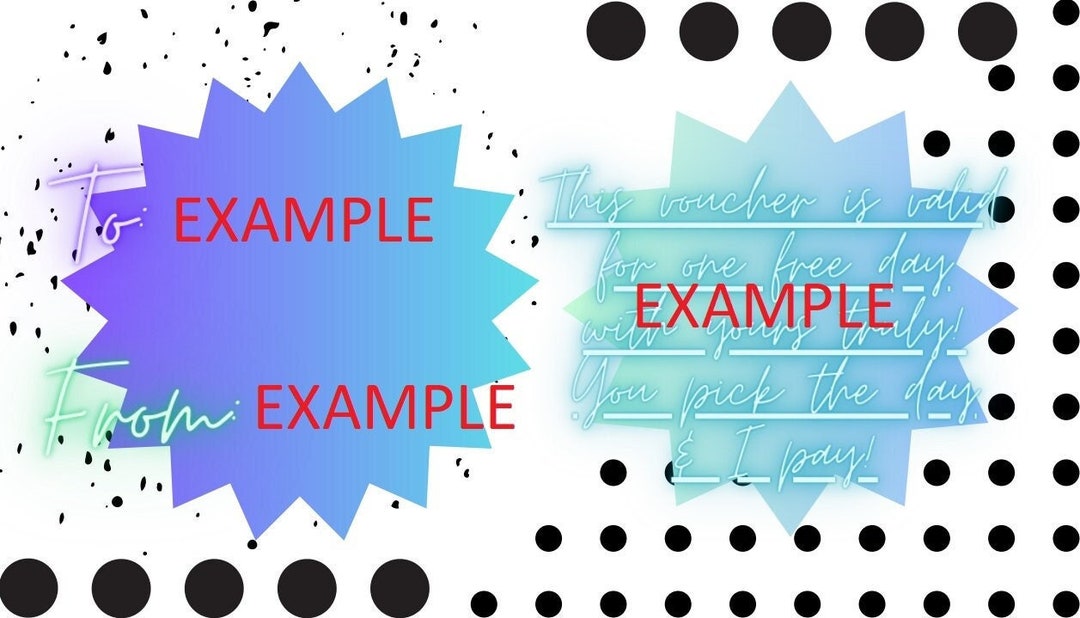 Voucher - Spend the Day With Me - Printable - Etsy
