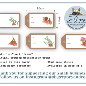 Handmade Native Australia Watercolour Print Gift Tags - Etsy