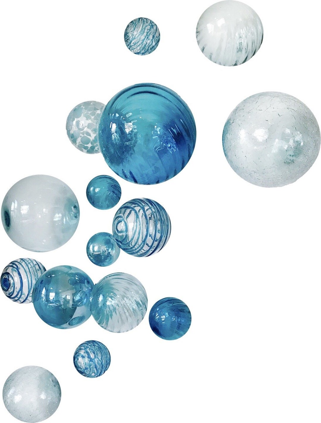Wall Spheres - Aqua & Sky ~ Set of 15 - Etsy