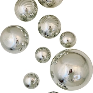 Wall Spheres Silver Set of 9 - Etsy