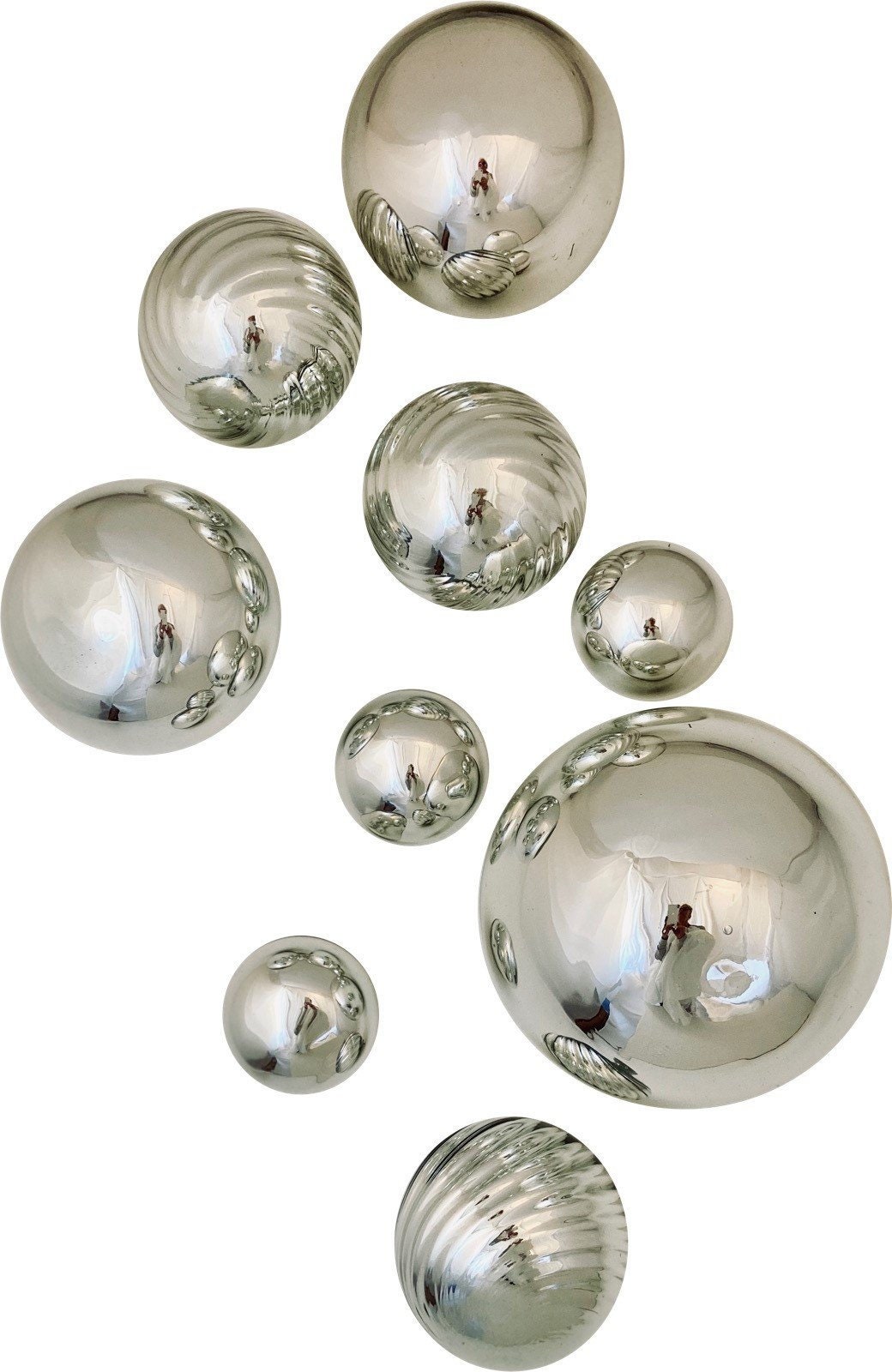 Wall Spheres - Silver ~ Set of 9 - Etsy