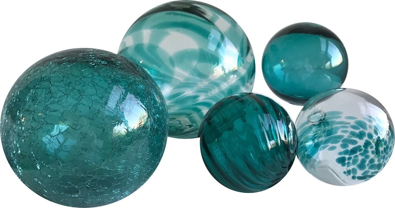 Sphere Set of 5 - Teal Twirl - Etsy