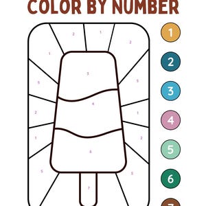 Summer Ice Cream Color by Number Digital Download - Etsy