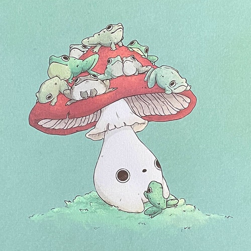 Night-light Mushling Print Bioluminescent Mushroom Fine Art - Etsy