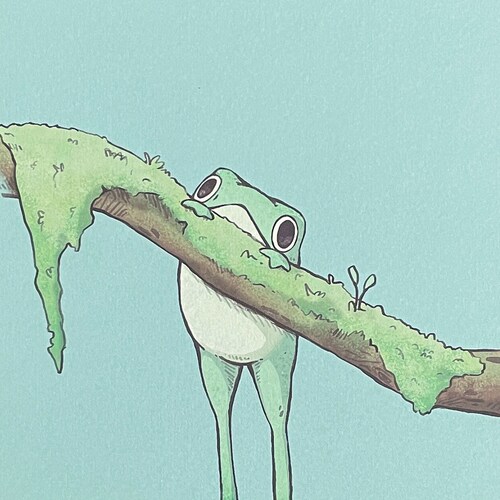 Hangin' Frog Print Cute Hanging Frog Fine Art Giclée - Etsy