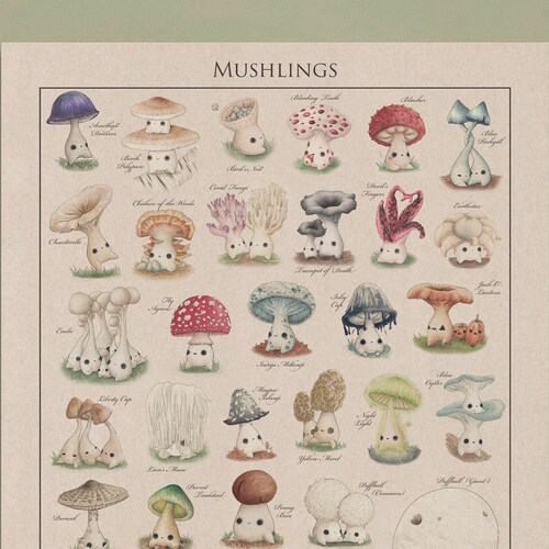 Mushling and Axolotl Print Mushroom Axolotl Fine Art Giclée - Etsy