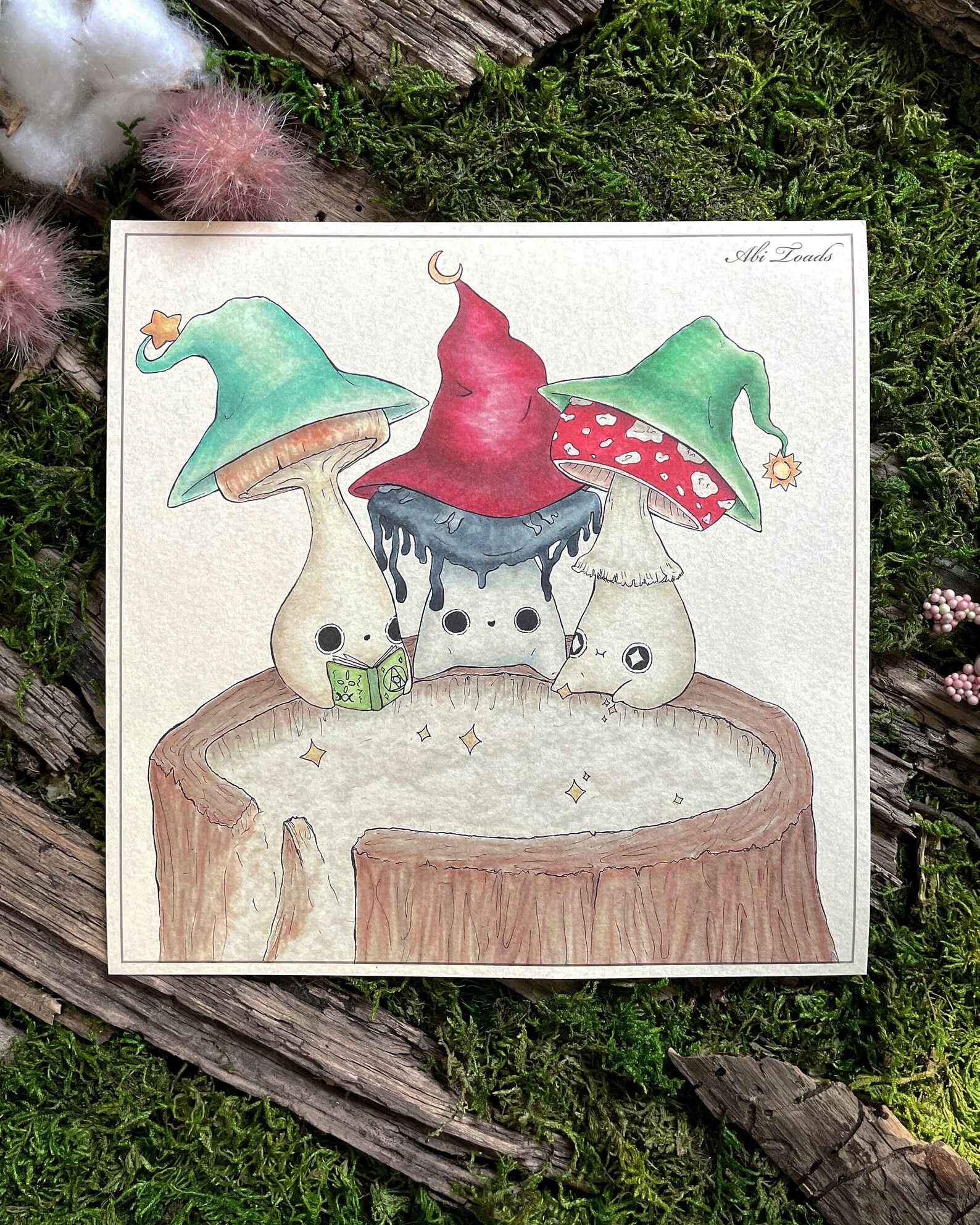 Mushling Coven Print Witch/wizard Mushroom Fine Art Giclée - Etsy