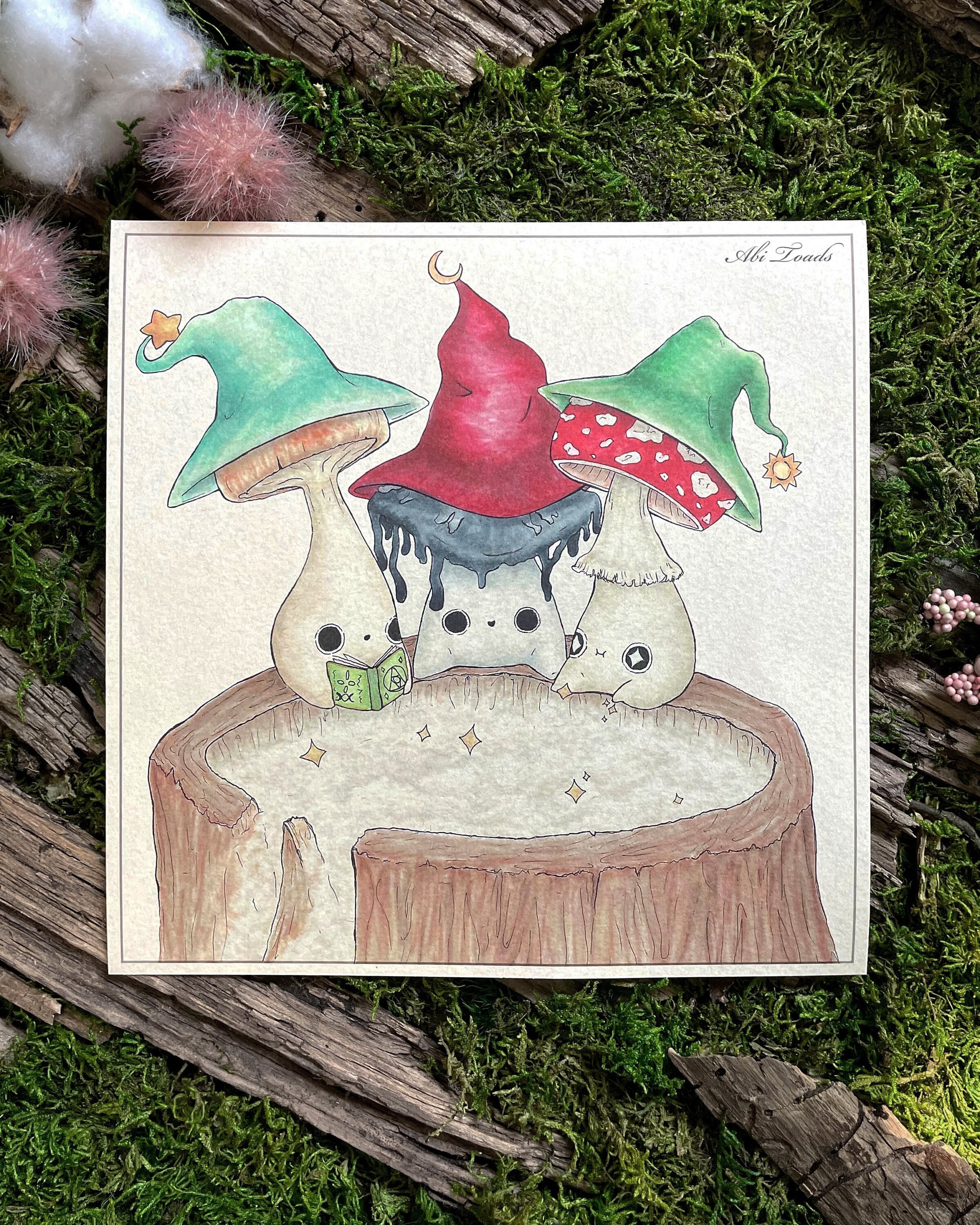 Mushling Coven Print Witch/wizard Mushroom Fine Art Giclée - Etsy