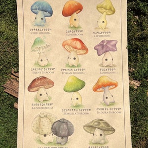 Legend of Mushlings Identification Print - Fantasy Videogame Mushroom ...