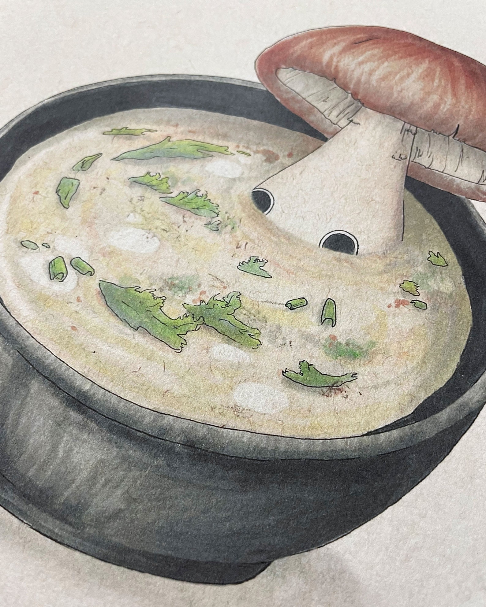 Suspicious Bath Print Mushroom Soup Fine Art Giclée Print - Etsy UK