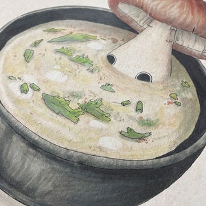 Suspicious Bath Print Mushroom Soup Fine Art Giclée Print - Etsy