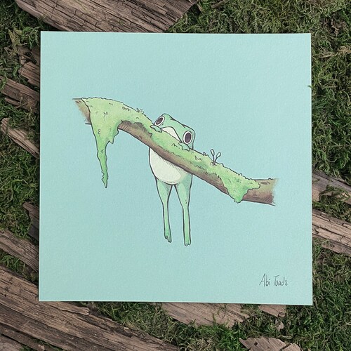 Hangin' Frog Print Cute Hanging Frog Fine Art Giclée - Etsy
