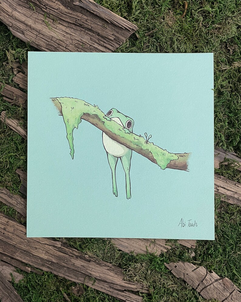 Hangin' Frog Print Cute Hanging Frog Fine Art Giclée - Etsy