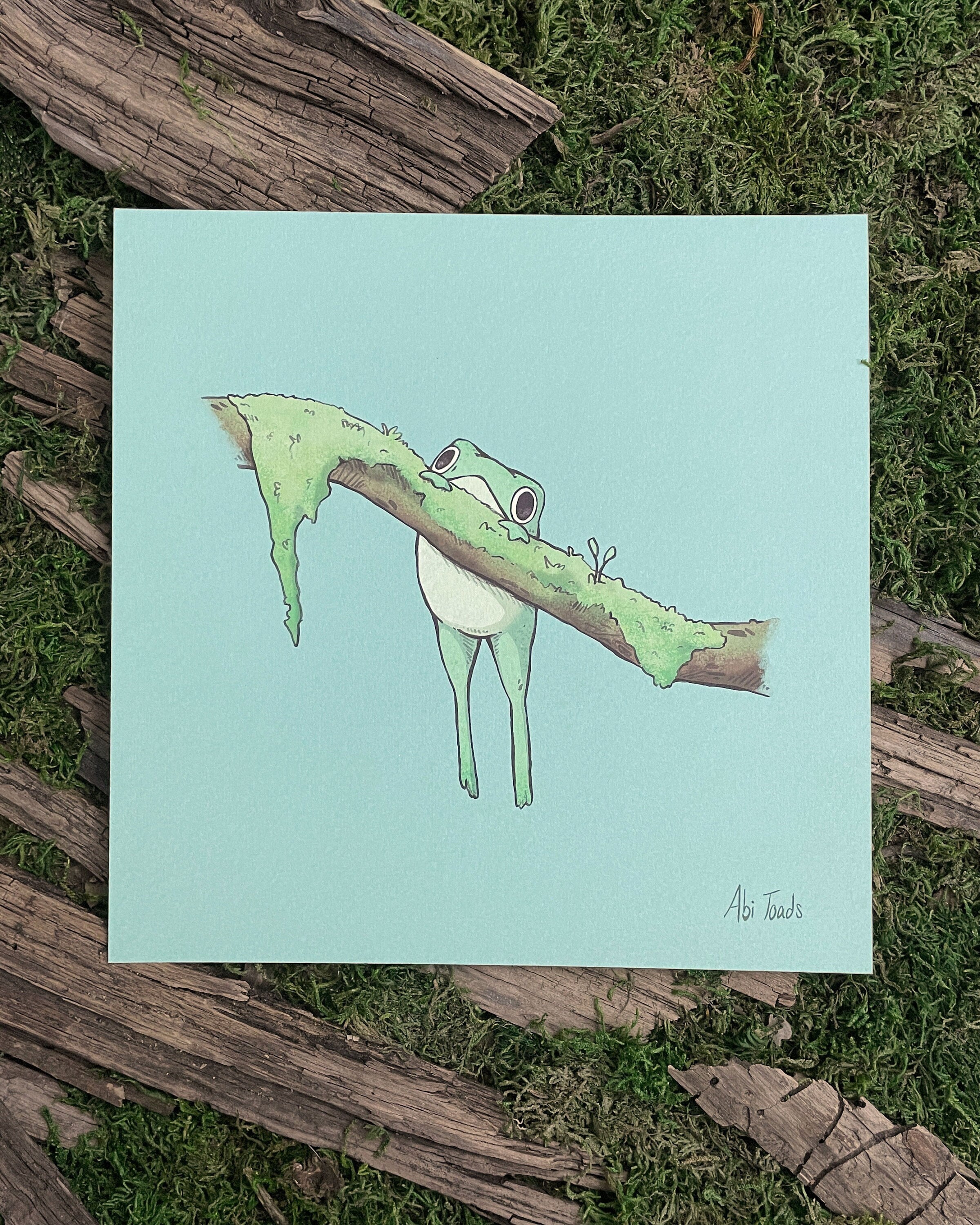 Hangin' Frog Print Cute Hanging Frog Fine Art Giclée - Etsy