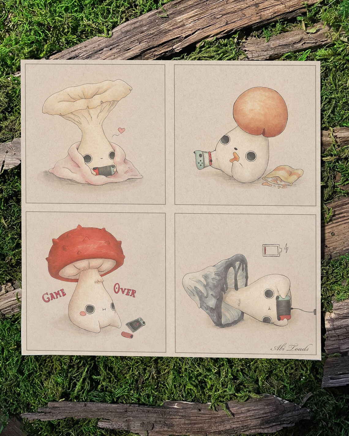 Gamer Mushling Print Videogame Mushrooms Fine Art Giclée - Etsy