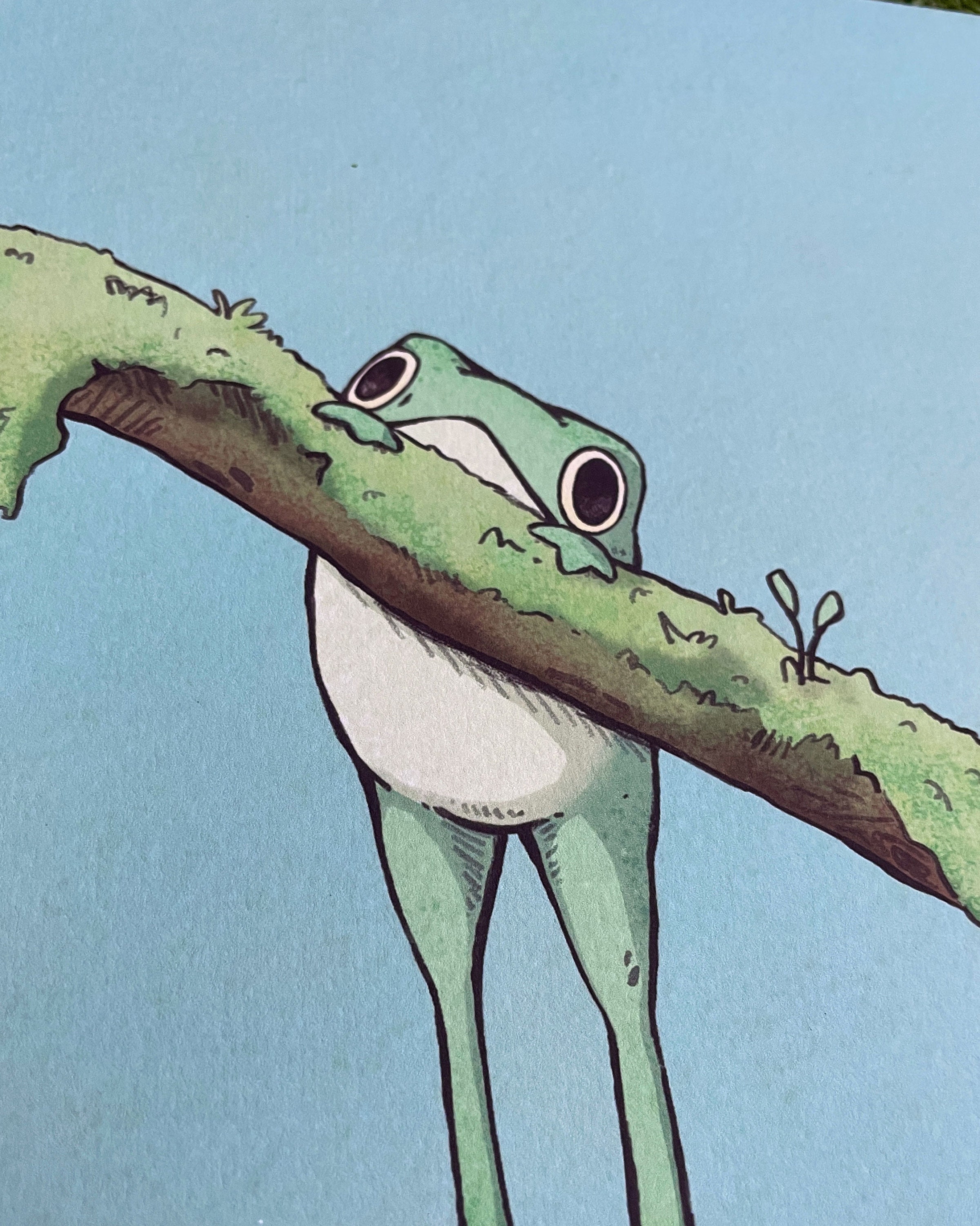 Hangin' Frog Print Cute Hanging Frog Fine Art Giclée - Etsy