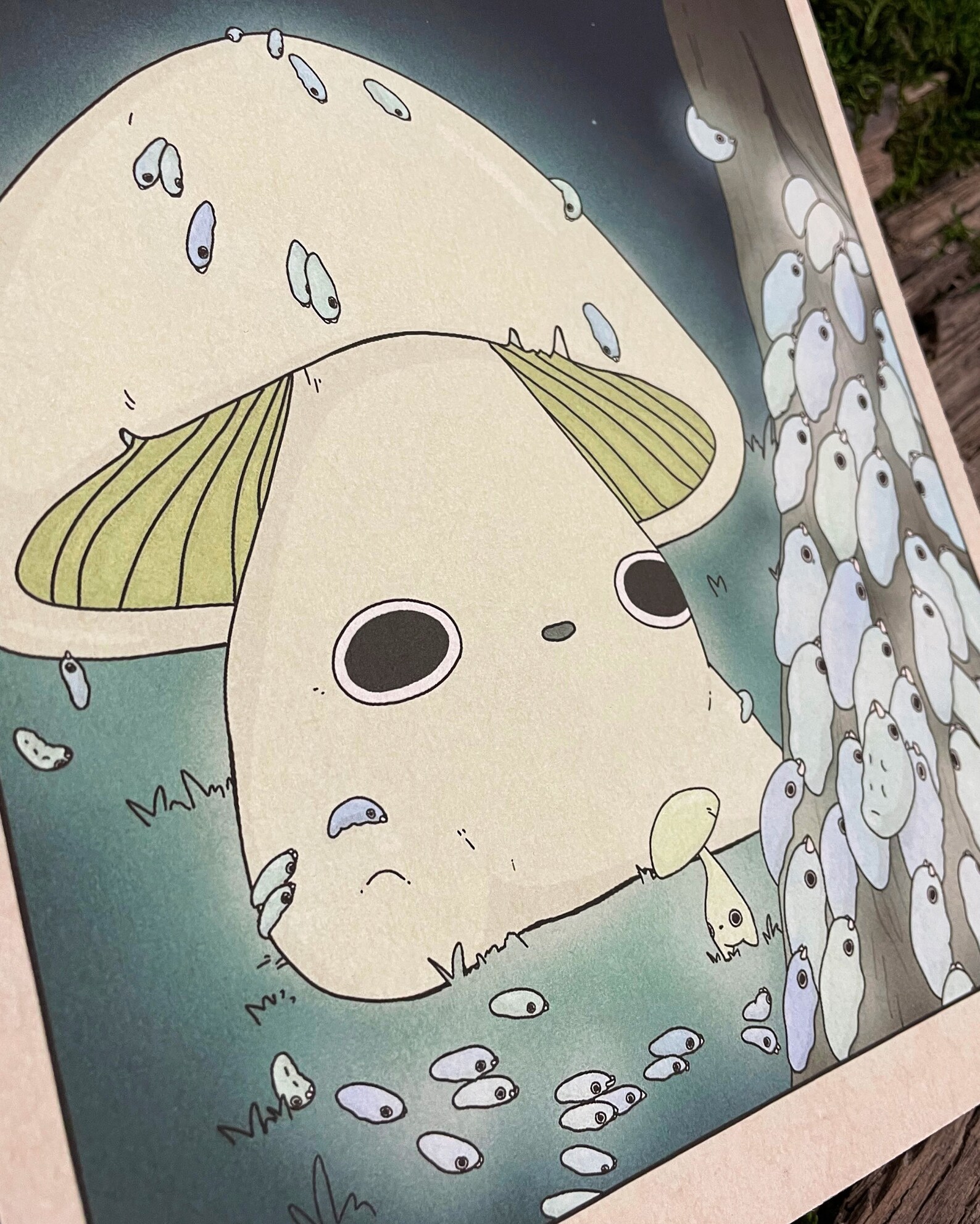 Night-light Mushling Print Bioluminescent Mushroom Fine Art - Etsy