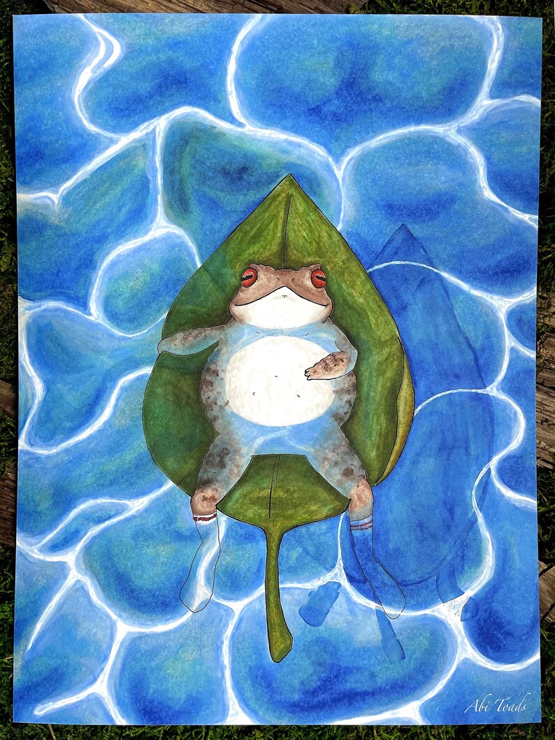 Float on Print Frog Fine Art Giclée Print - Etsy