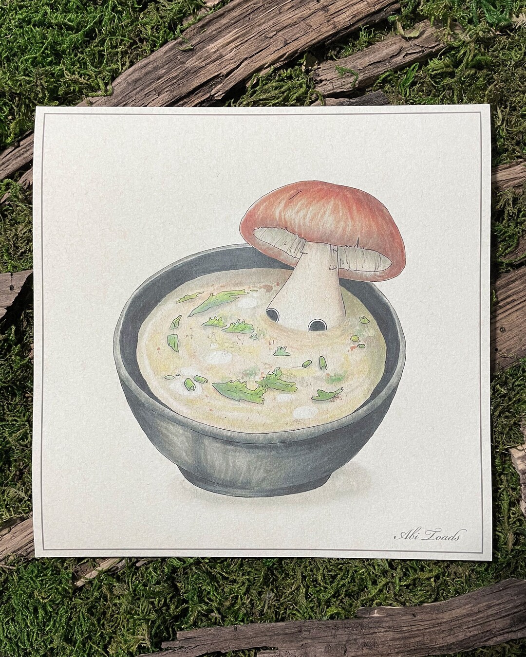 Suspicious Bath Print Mushroom Soup Fine Art Giclée Print - Etsy