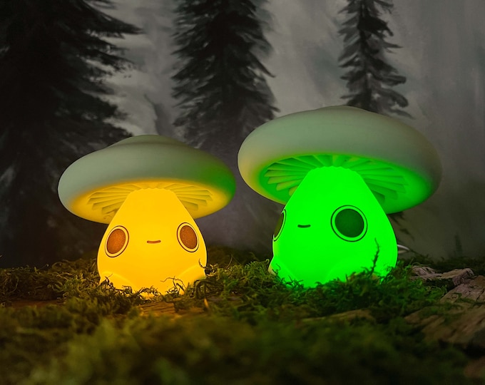 Mushling Night Light - Cute Silicone LED Mushroom Lamp for Bedside ...