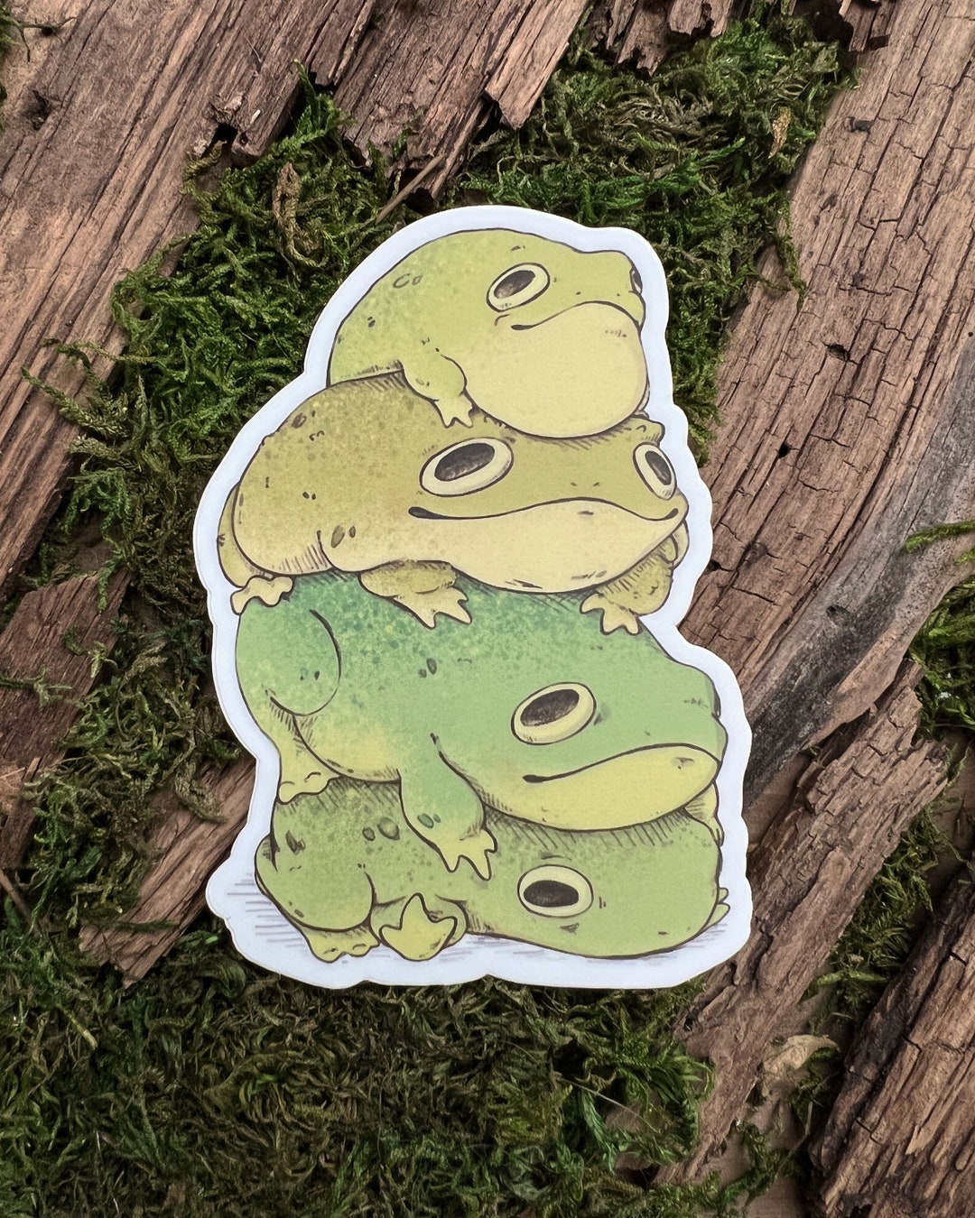 Frog Stack Vinyl Sticker - Etsy