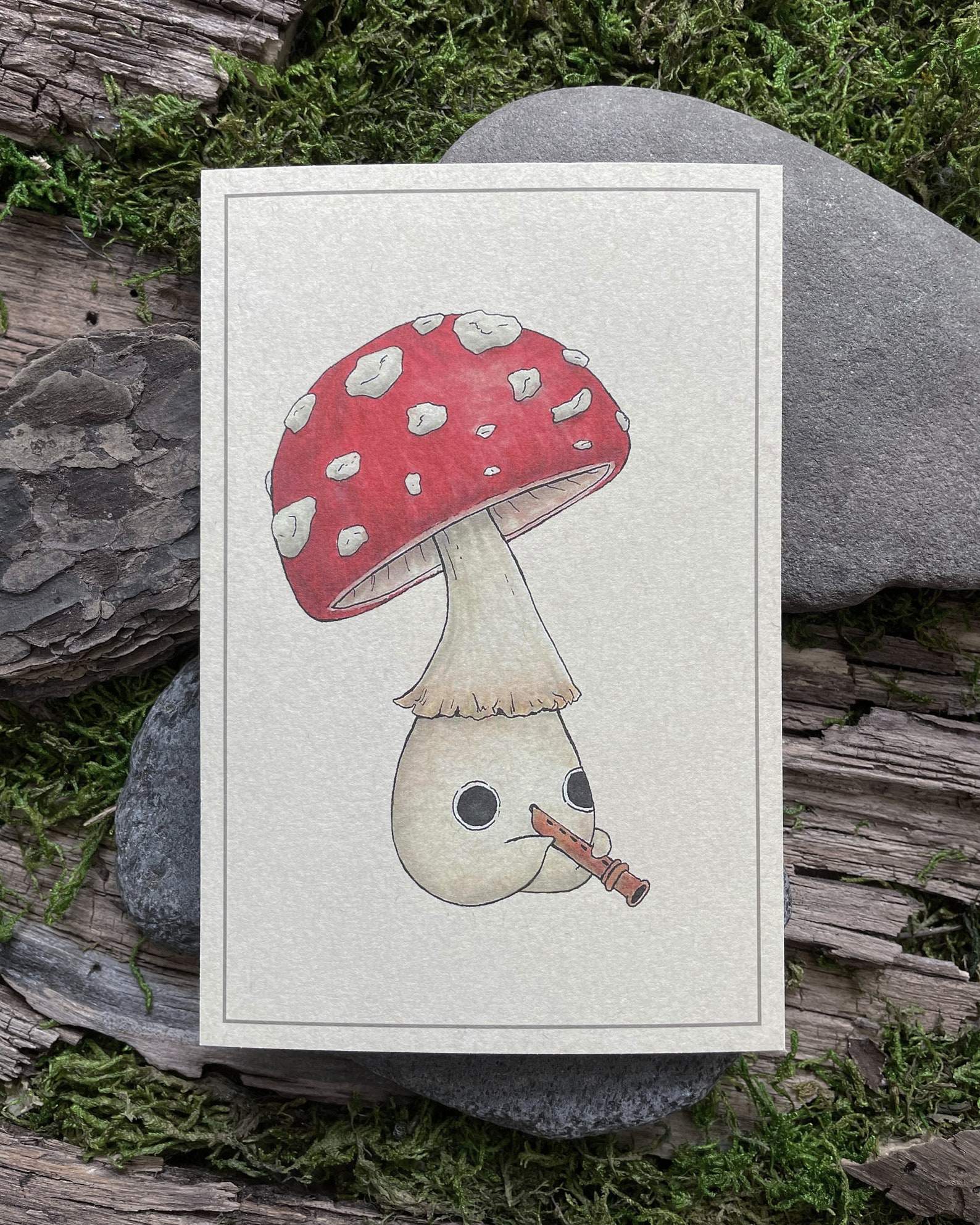 The Fungis Mushling Band Print Musical Mushroom Fine Art | Etsy