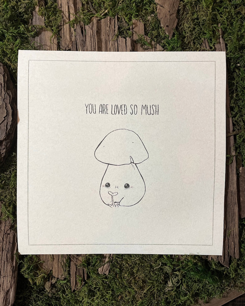 Mush Love Print Mushroom Quote Fine Art Giclée Print - Etsy