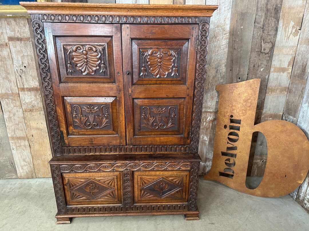 Antique Carved Welsh Oak Hall Livery Cupboard, C 1890 - Etsy UK