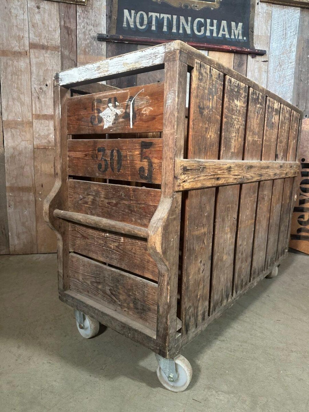 Vintage French Pine Laundry Industrial Chariot Cart - Etsy