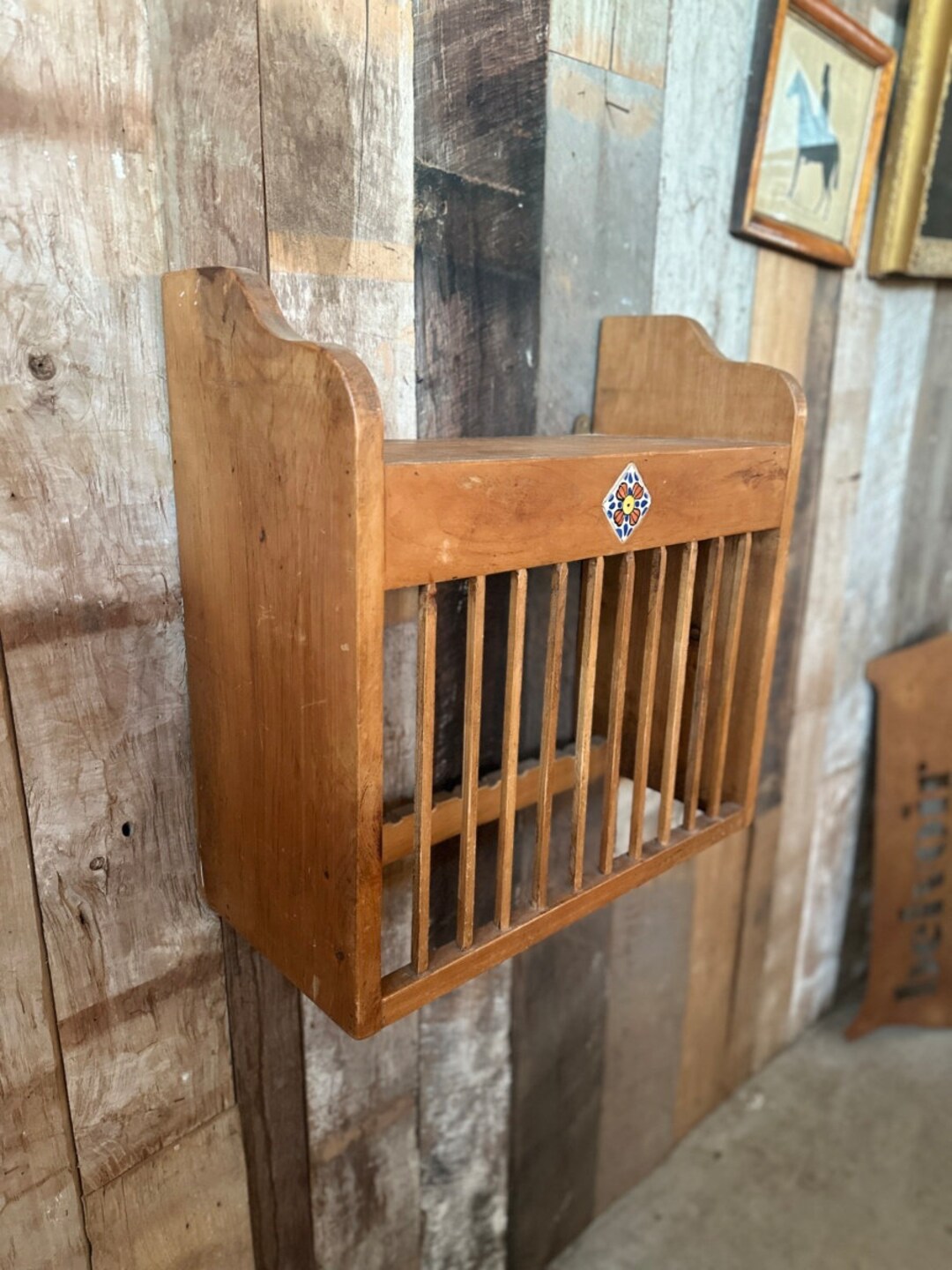 Antique English Pine Kitchen Plate Rack - Etsy