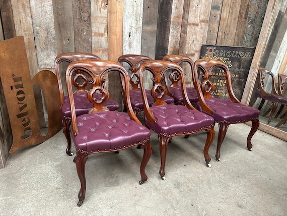 Antique balloon back dining chairs store