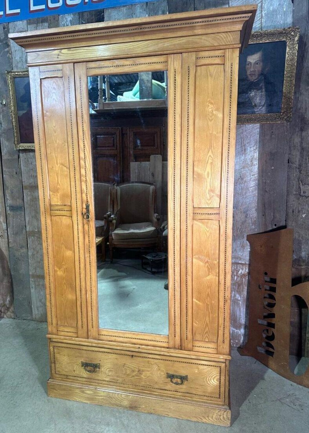 Antique Arts and Crafts Golden Ash Wardrobe Armoire, C 1890. - Etsy
