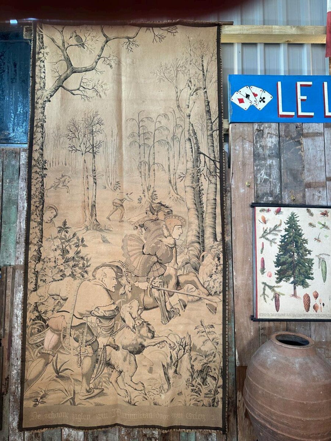 Antique German Large 19th Century 3m Tall Wool Tapestry - Etsy