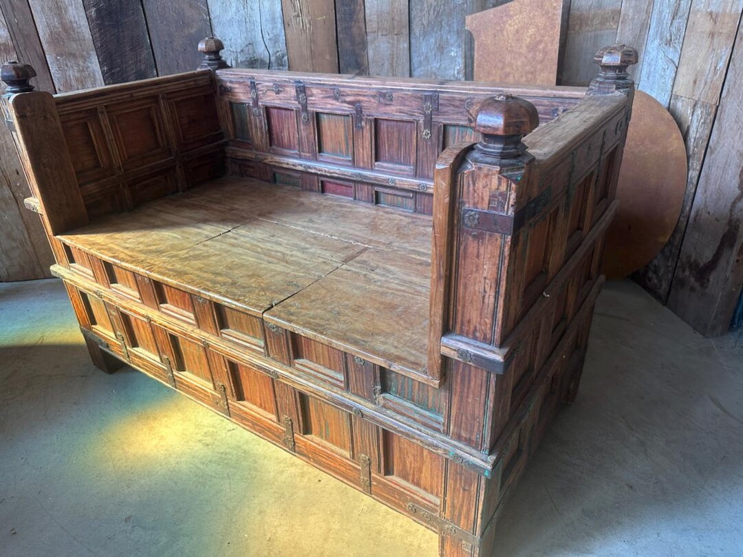 Antique Indian Settle Bench Hall Seat, C1850 - Etsy