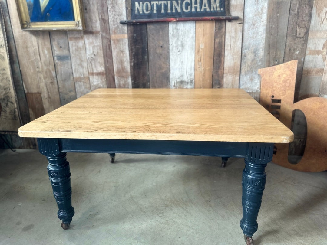 Antique Oak Square Dining Table, C 1880. L140 - Etsy UK