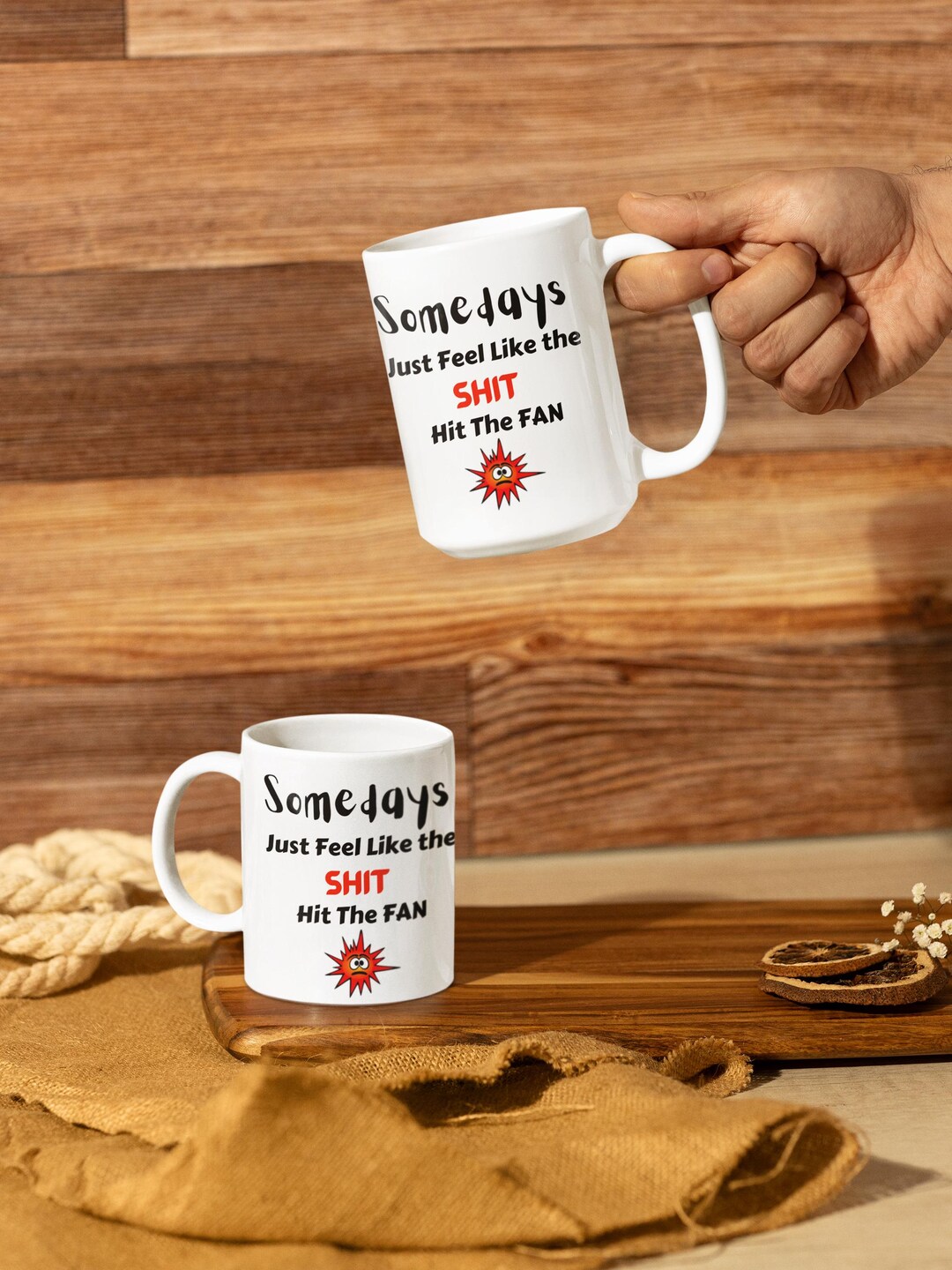 Funny Somedays Like Shit Hit the Fan Ceramic Mug, Novelty Coffee Cup ...